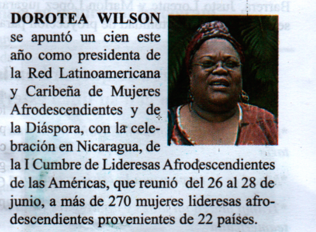 Dorotea Wilson, Mujer de impacto 2015 | Mujeres Afro